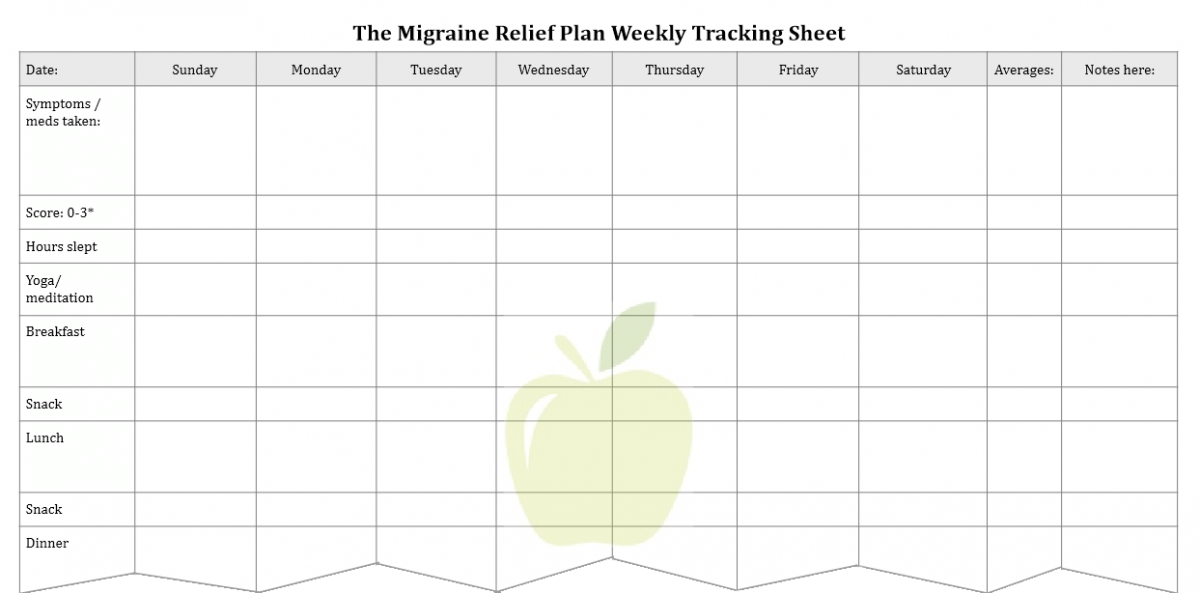 Migraine Tracking Sheet | Food Trigger List | Book Downloads